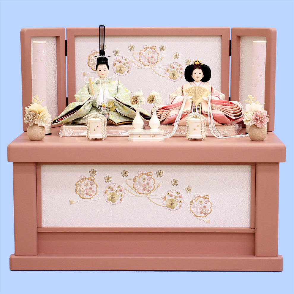 Hina Doll Storage Display 60cm Keshi Couple Set Pink | Juho Tougei – 寿鳳 ...