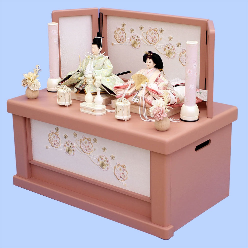 Hina Doll Storage Display 60cm Keshi Couple Set Pink | Juho Tougei – 寿鳳 ...